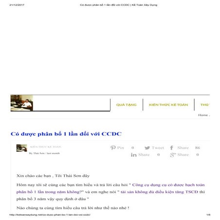 Có được phân bổ 1 lần đối với ccdc | PDF