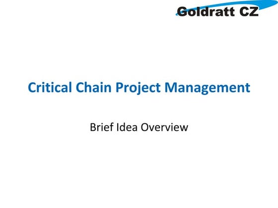 Critical Chain Project Management | PPS