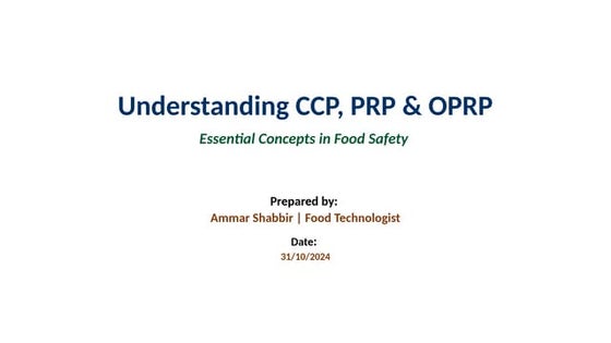 Oprp vs ccp | PPTX | Food & Drink