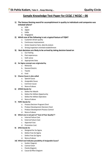 NCQC - Knowledge Test 05 | PDF | Physics | Science