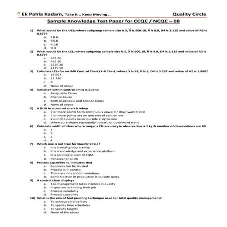 NCQC - Knowledge Test 05 | PDF