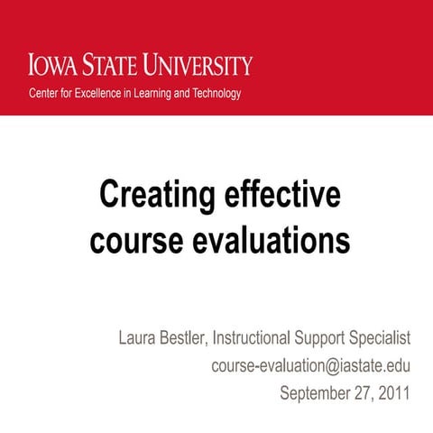Creating effective course evaluations | PPT