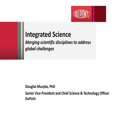 Integrated Science: Merging scientific disciplines to address global ...
