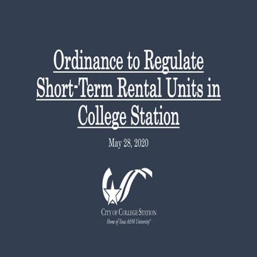 Short-Term Rental Ordinance | PPTX | Hotel Properties | Real Estate