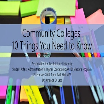 10 Things You Need to Know about Community Colleges | PPT