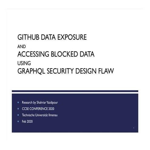 Github GraphQL Data Exposure | PDF | Internet | Computing