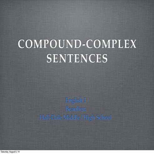 Compound-Complex Sentences | PDF