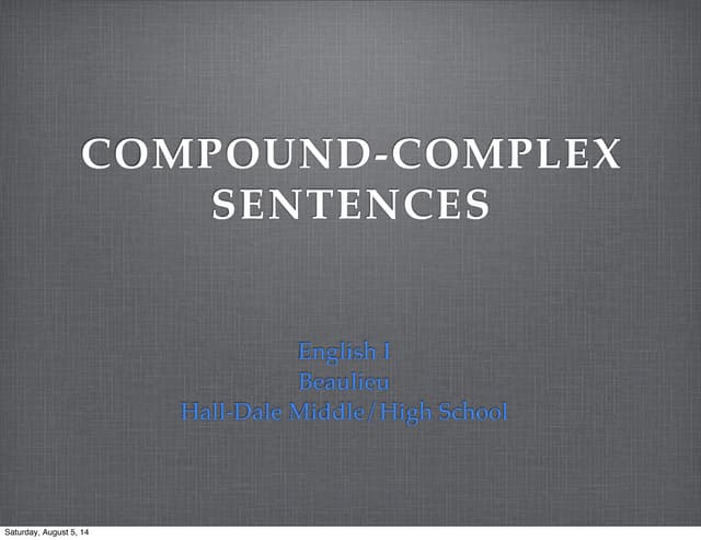 English for Grade 3 - Simple and Compound Sentences.pptx