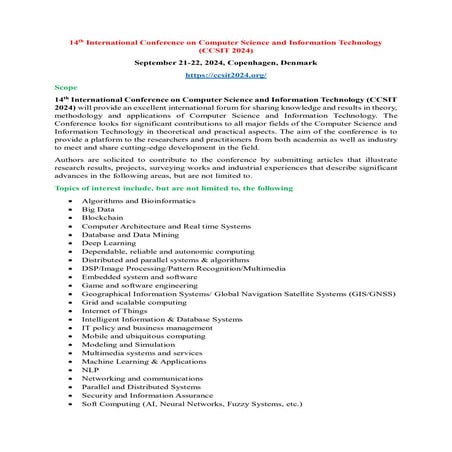 14th International Conference on Computer Science and Information ...