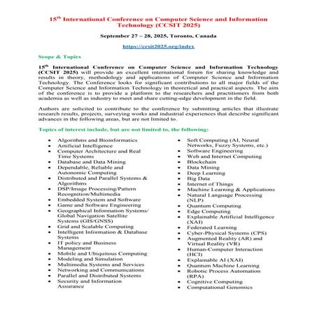 15th International Conference on Computer Science and Information ...