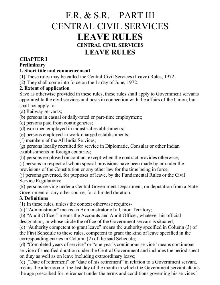 Ccs leave Rule 1972 ccs-leave-rule-1972