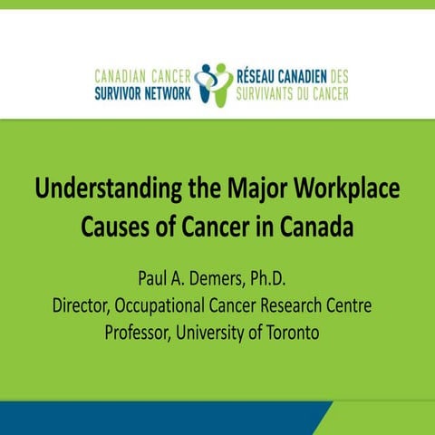 Understanding the Major Workplace Causes of Cancer in Canada | PPTX