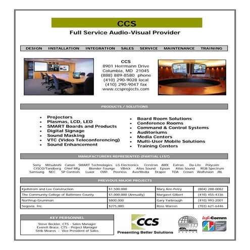 Ccs presentation systems | PDF