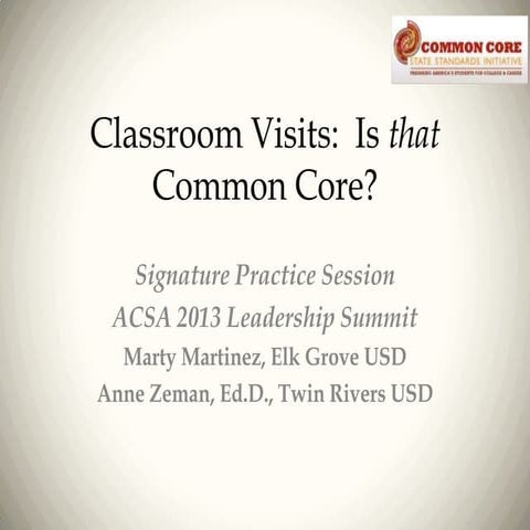 CCSS in Classroom Observations | PPTX