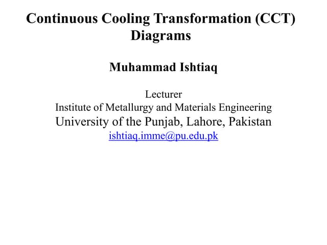 Time-Temperature-Transformation Diagram (TTT Diagram) | PDF