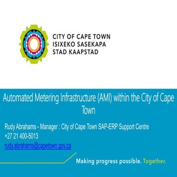 City of Cape Town Automated Metering Infrastructure (AMI) | PPTX