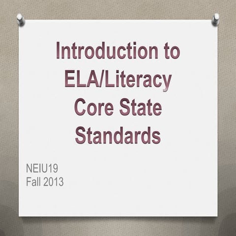 PA ELA/Literacy Common Core Training | PPT