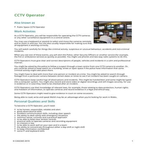 Cctv operator | PDF
