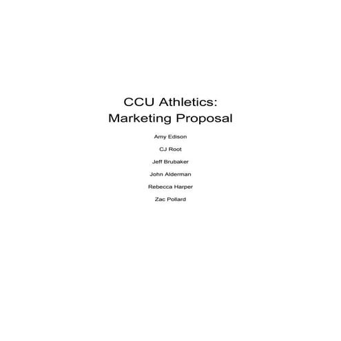 CCU Athletics "We Are CCU" Marketing Proposal | PDF | Social Networking | Internet