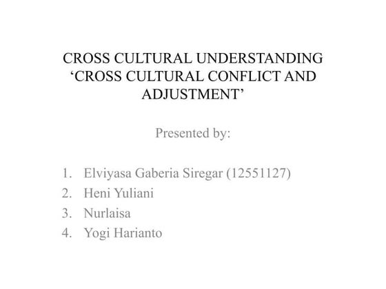 Cross-Cultural Communication | PPT | Family and Relationships