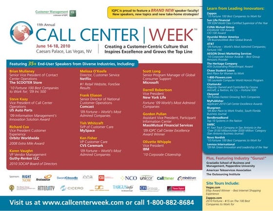 10th Annual Call Center Week | PDF | Business | Business and Finance