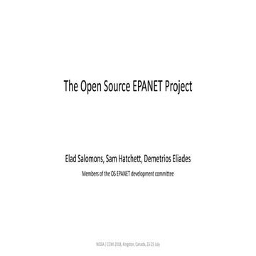 Open source EPANET project - EPANET plugins | PPTX