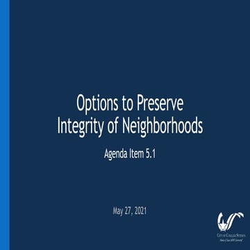 Options to Preserve Neighborhood Integrity | PPTX