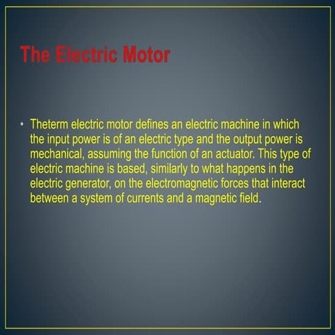 Electric Motors | PPTX