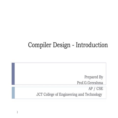 cd-greeshma (1).ppt compiler design unit 1 | PPT