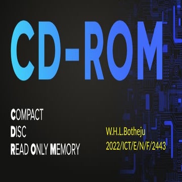 Part of the storage device of CD-ROM in computer | PPTX