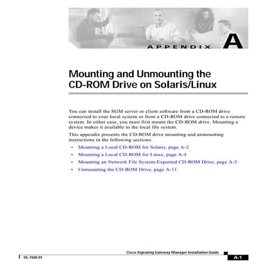 Cd rom mounting and unmounting the cd-rom driver on solaris-linux | PDF