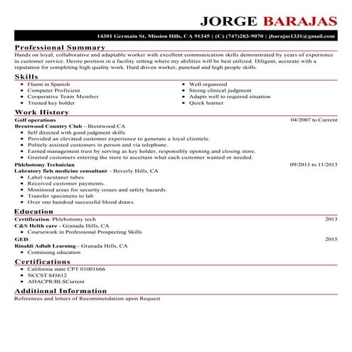 Jorge Barajas Resume 1 (4) | PDF