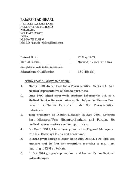 Pb cv for zsm east | DOC