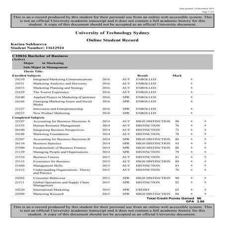 Online Student Record | PDF