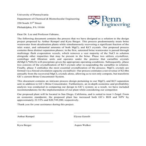 MgCl2 and KCl Recovery from Brine Wastewater Treatment | PDF