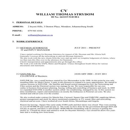 William T CV | PDF