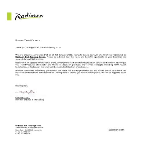 Announcement Letter for Partners | PDF