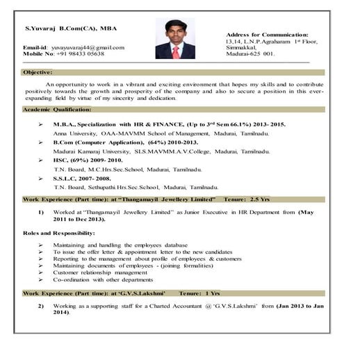 11 Yuvaraj Resume | DOCX