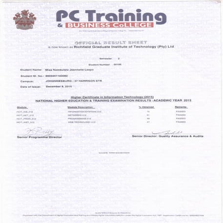 Pc Certificate - 2015 (1) | PDF