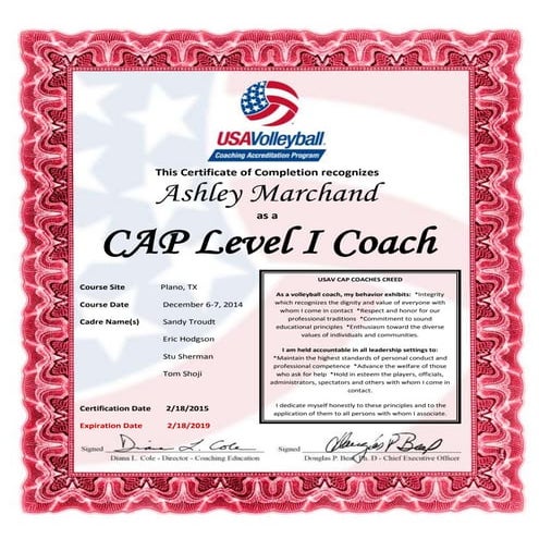 CAP I Certificate-Marchand | PDF