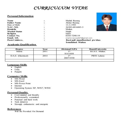 shahid cv (2) (1) | PDF