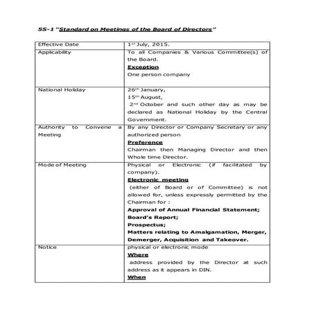 Secretarial Standards- 1&2 | DOCX | National & Civic Holidays | Holidays