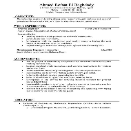 Ahmed Refaat CV | PDF