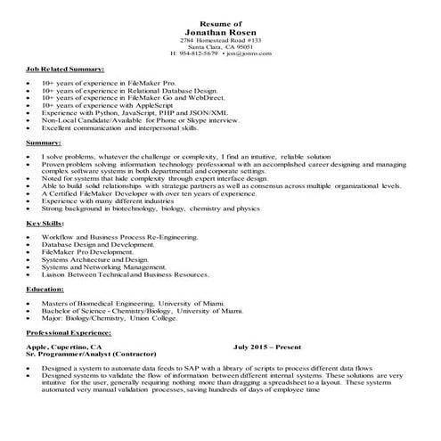 Jon Rosen Resume 3-8-2016 | DOCX