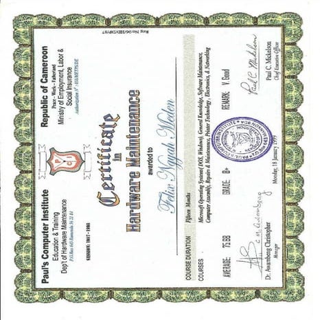 Computer certificate | PDF