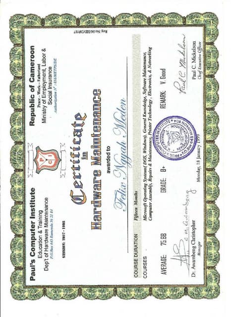 Work certificate PCI | PDF | Computing | Technology & Computing