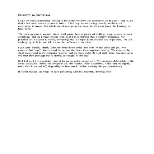 PROJECT 16 PROPOSAL | PDF
