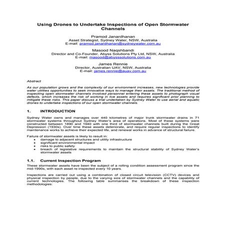 Using drones to undertake inspections of open stormwater channels | PDF