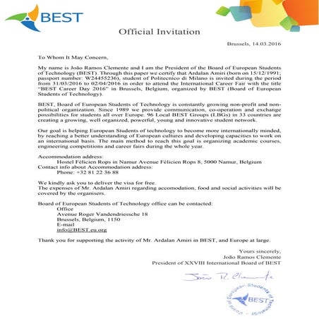 BEST Invitation for Ardalan Amiri | PDF