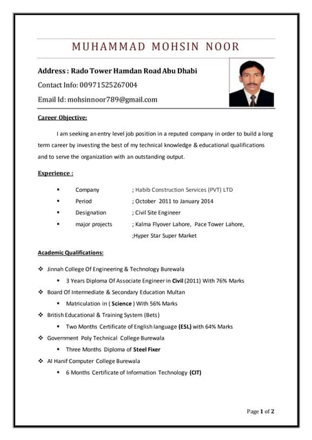 1 cv mohammad afaq farooqui | PDF